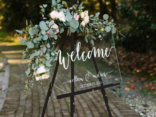 Budget Acrylic Wedding Signs with Trendy Style – Clear Wedding Invites