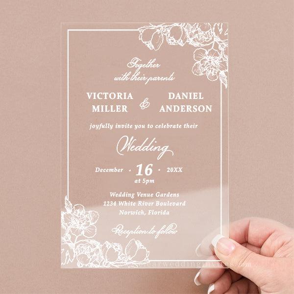 acrylic wedding invitations, acrylic wedding invitations, transparent ...