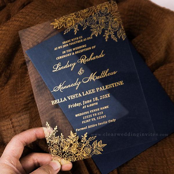 Foil Wedding Invitations – Clear Wedding Invites
